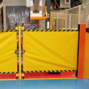 Industrial Roll Up Barricade AKON Skirting and Bellows Model SB-2000